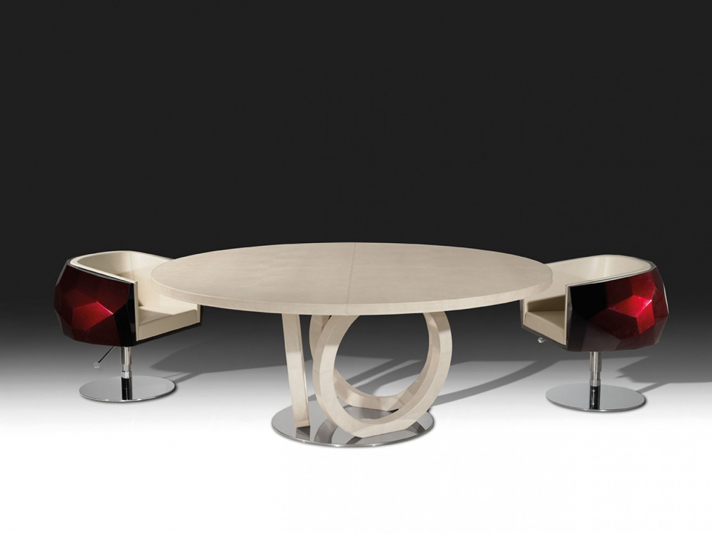 FENDI DINING TABLE + 4 CRYSTAL ARMCHAIR - shadeh luxury group